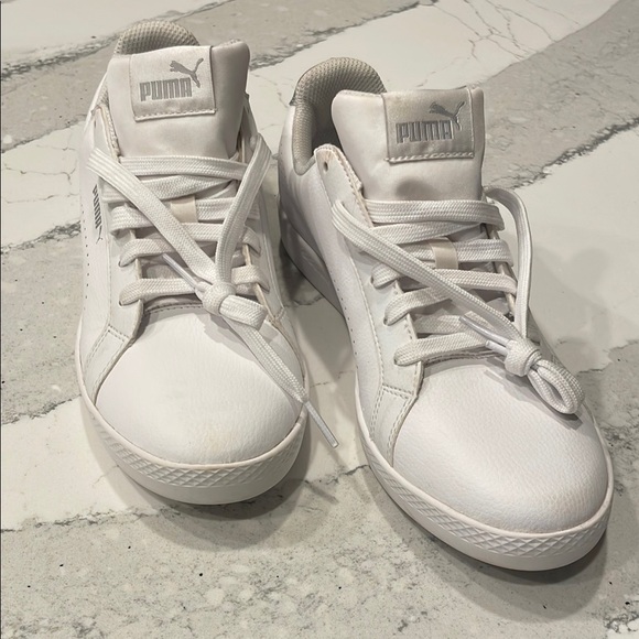 Puma | Shoes | Puma Classic White Leather Sneakers | Poshmark